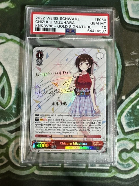 GEM MT PSA 10 Chizuru Mizuhara Rent A Girlfriend Knk/W86-E050Sp Sp Blanc Noir EUR 184,11 ...