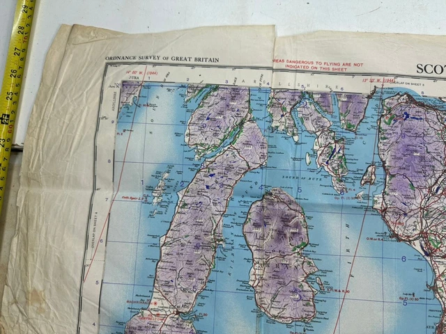 ORIGINAL WW2 BRITISH Army OS Map of England - Showing RAF Bases - South ...