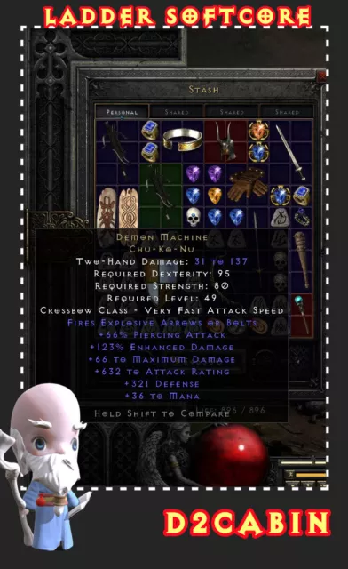 DIABLO 2 SC💥LADDER💥DEMON Machine💥Chu-Ko-Nu💥PC/SWITCH/PS $3.00 - PicClick AU