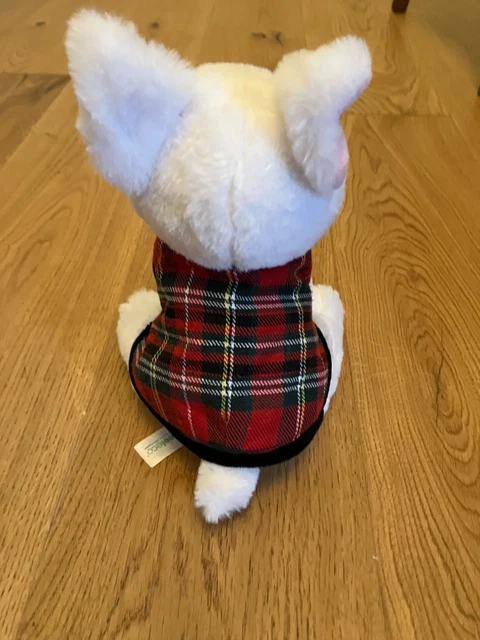KEEL TOYS WESTIE Highland Terrier Soft Plush White Dog Puppy Tartan ...