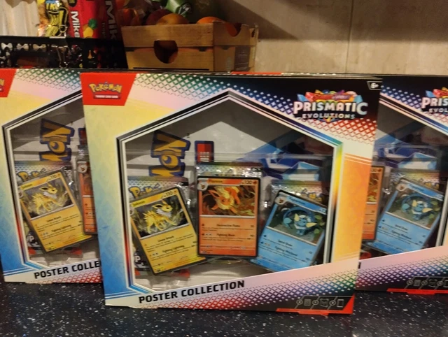 POKÉMON TCG PRISMATIC Evolutions Poster Collection INCLUDES 3 X BOOSTER ...