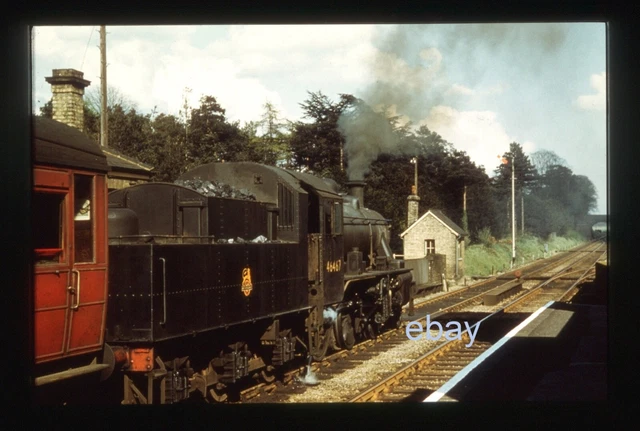 35MM SLIDE - ex LMS / 2MT 46467 at Bartlow station - 4.58. £1.99 ...