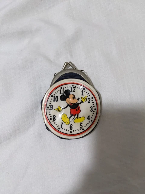 VINTAGE 1930'S WALT Disney Mickey Mouse Clock Change Purse Navy Blue ...