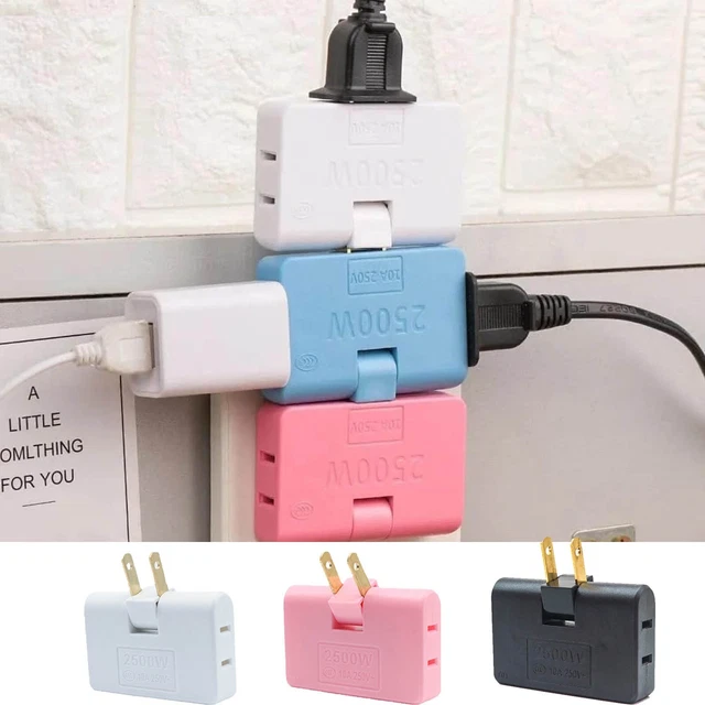 ROTATABLE SOCKET CONVERTER 3-Way Rotatable Socket Converter Foldable 2 ...