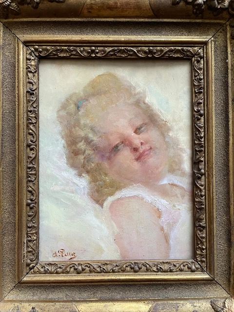 RARE TABLEAU ALPHONSE Pellet signé fin XIXème portrait Belle Epoque huile / bois EUR 1.400,00 ...