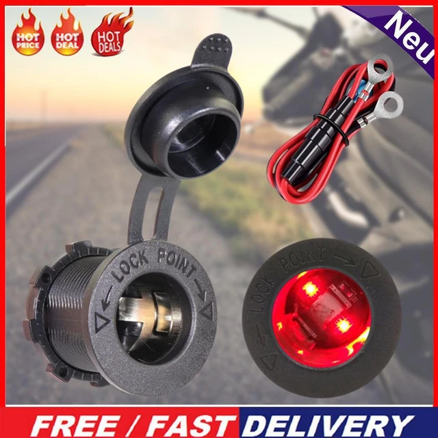 CAR CIGARETTE LIGHTER Socket 12V-24V Power Socket Waterproof Plug (Red ...