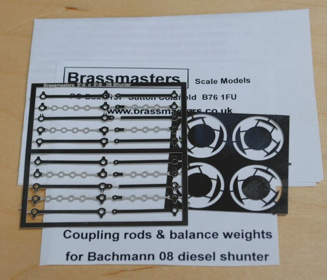 BRASSMASTERS COUPLING RODS & Balance Weights for 4mm Scale BR 08 Diesel ...