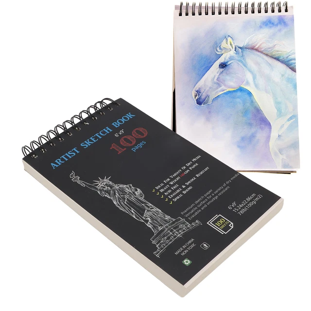SKETCH BOOKS 100PCS A5 Size Spiral Binding Design Writing Drawing ...