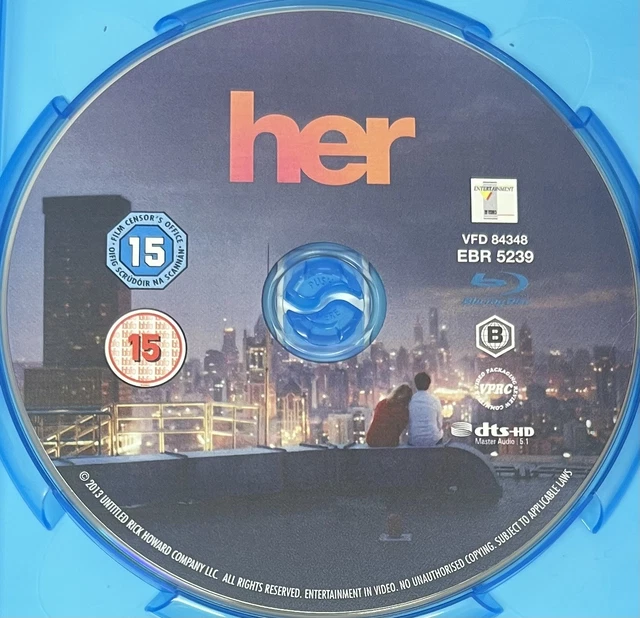 HER (BLU-RAY, 2014) Spike Jonze Joaquin Phoenix Scarlett Johansson ...