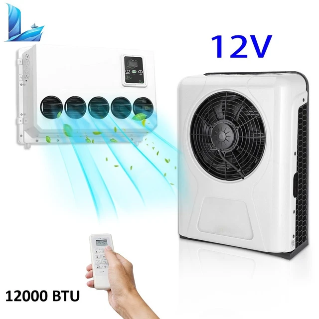 12V ELECTRIC SPLIT Air Conditioner Cab AC Unit Kit For Truck Semi Bus ...