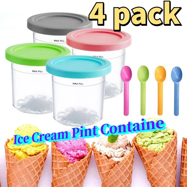Ice Cream Pint Containers For Ninja Creami Pints And Lids 4 Pack