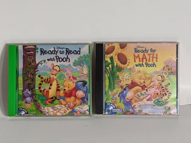 DISNEY'S POOH LEARN Math & to Read PC Video game CD Rom Interactive Win ...