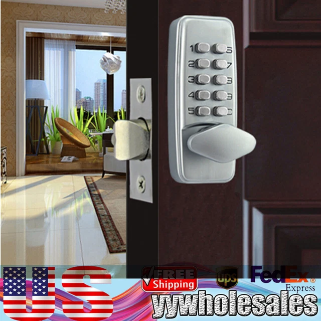 MECHANICAL DOOR LOCK Keyless Knob Keypad Digital Push Button Password ...