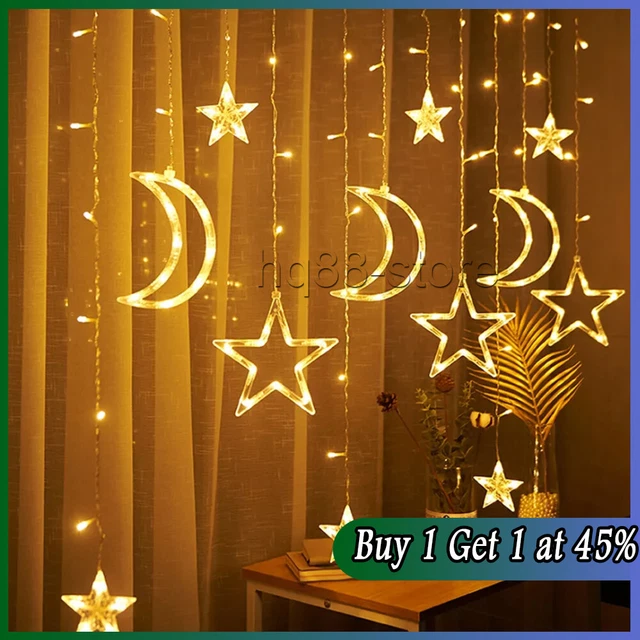 RAMADAN MOON STAR LED String Fairy Lights EID Mubarak Lamp Muslim Window Decorat £5.99 - PicClick UK