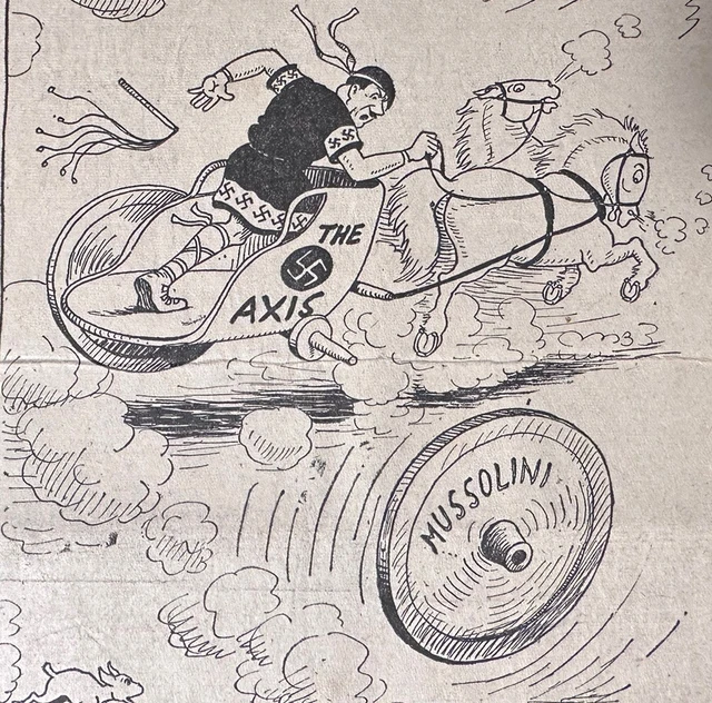 1943 CINCINNATI WWII WW2 Hitler Nazi Germany Mussolini Italy Newspaper ...