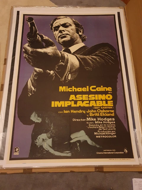 GET CARTER ORIGINAL Release Spanish 1 Sheet Linenbacked Rare Style £525 ...
