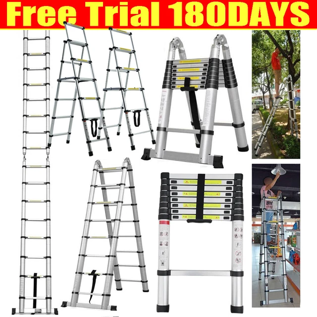 2.6M/3.2M/3.8M/4.4M/5M TELESCOPIC LADDER Loft Step Folding Extendable ...