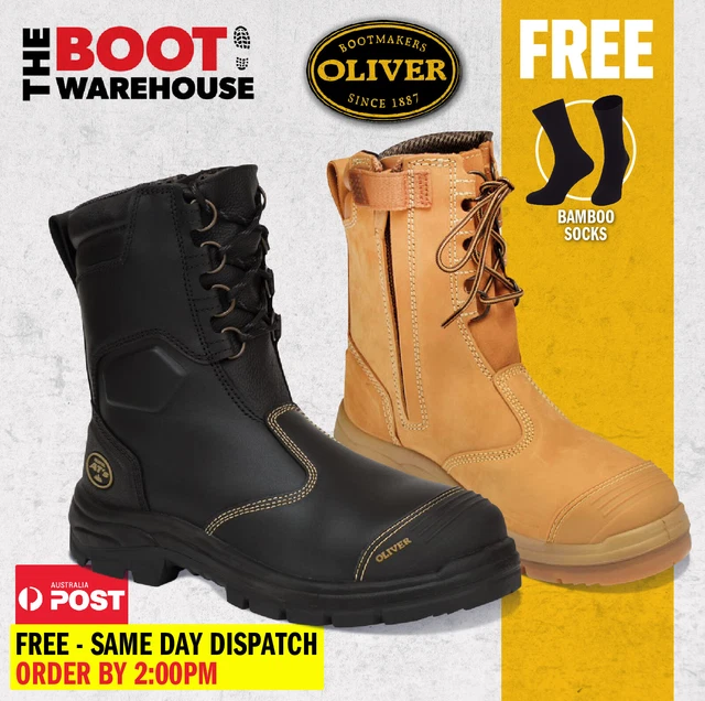 OLIVER WORK BOOTS 55385 & 55380 Steel Toe Zip Side Safety Work Boot ...
