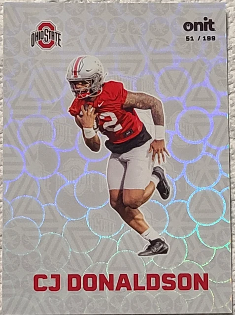 💥 2025 CJ Donaldson 2025 ONIT /199 Fusion Silver Holo Ohio State ...