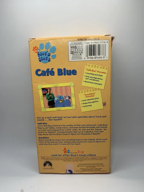NICK JR BLUE’S Clues Play Along Cafe VHS Video Kid’s Tape Nickelodeon ...