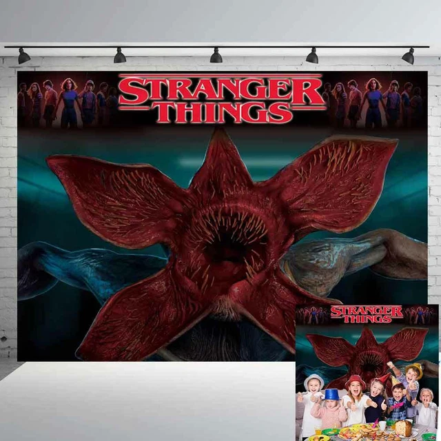 STRANGER THINGS HAPPY Birthday Backdrop Banner Background Cartoon Decor ...