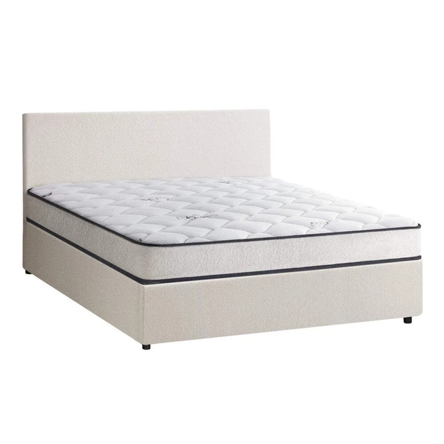 OIKITURE BED FRAME King Single Size Boucle Beds With Mattress Set $421. ...