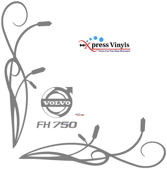 VOLVO FH750 STYLE window decals x 2 . Volvo truck stickers graphics £9. ...
