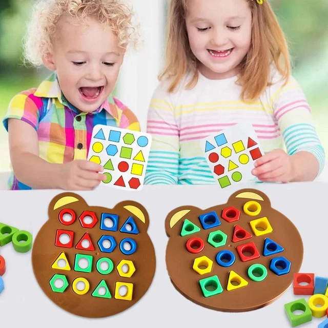 SHAPE MATCHING GAME Color Sensory Educational Toy Kids Puzzles ...