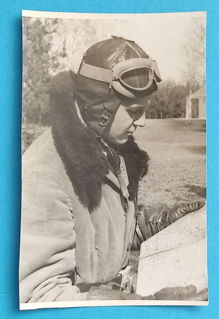ORIGINAL FOTO: LUFTWAFFE,PILOT,FLIEGERHAUBE 2WK £11.21 - PicClick UK