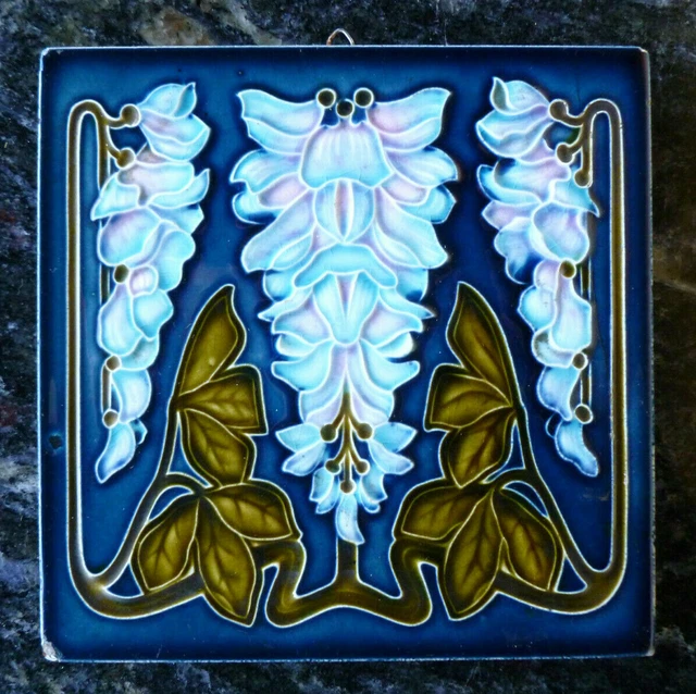 JUGENDSTIL FLIESE ART nouveau tile Tegel MOPF Hyazinthe Blüte grandios top super EUR 149,99 ...