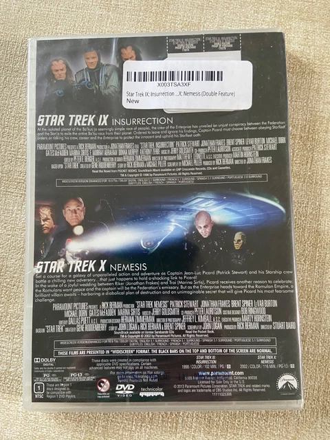 NEW DVD STAR Trek Double Feature Insurrection & Nemesis $12.99 ...