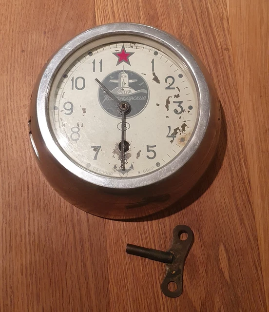 RARE KOMANDIRSKIE RUSSIAN Ship Clock Vintage USSR Submarine Marine ...