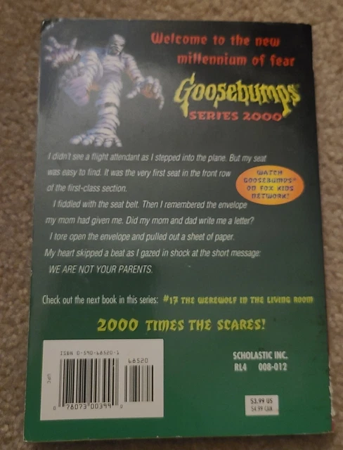 R.L. STINE GOOSEBUMPS serie 2000 The Mummy Walks libro #16 de colección ...