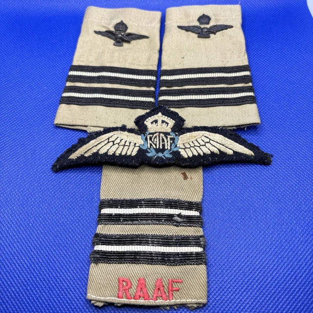 WW2 AUSTRALIAN RAAF Pilots Wings And Rank Slides. EUR 57,03 - PicClick FR