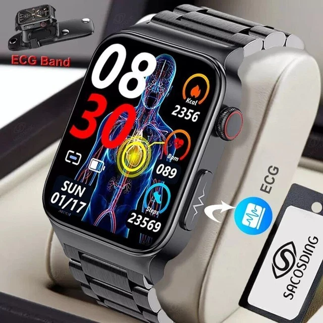 SACOSDING HIGH-END ECG and Blood Sugar Smart Health Watch $97.25 ...