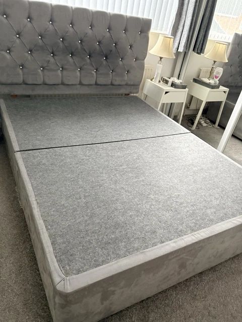 KING SIZE DIVAN Bed Base with Drawers and Headboard £83.90 - PicClick UK