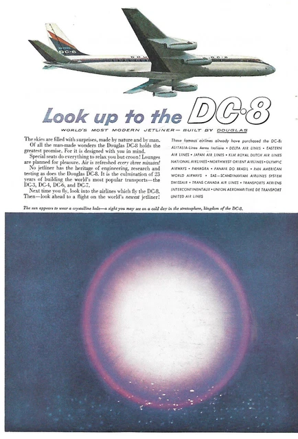 1958 DOUGLAS DC-8 Jet Plane Original Ad $9.99 - PicClick CA