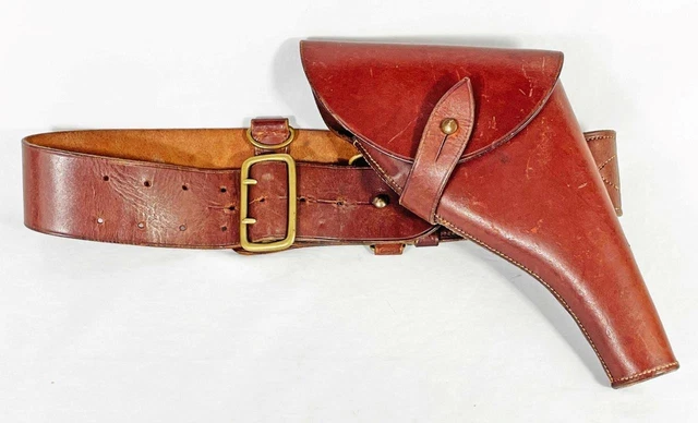 WWI BRITISH ARMY Officers 455 Webley Revolver Holster & Sam Browne Gun ...