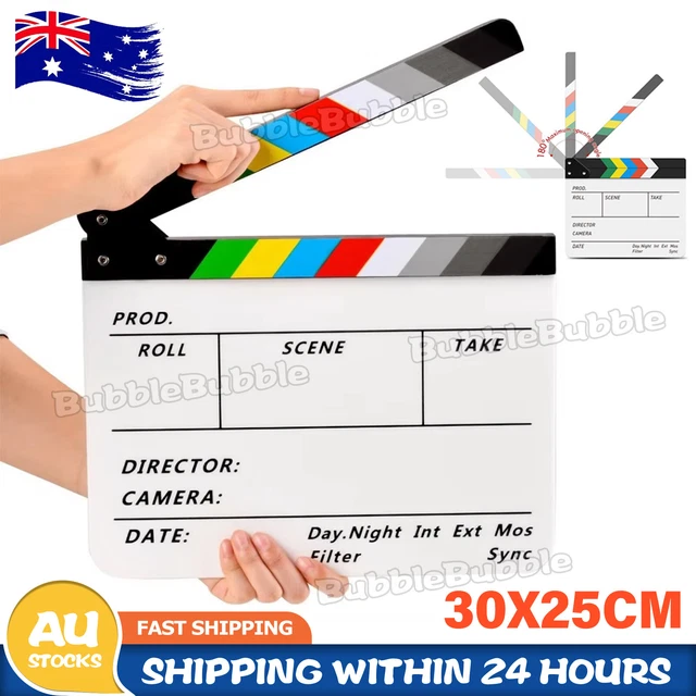 MOVIE FILM TV Slate Clapper Board Dry Erase Clapboard Cut Action Scene ...