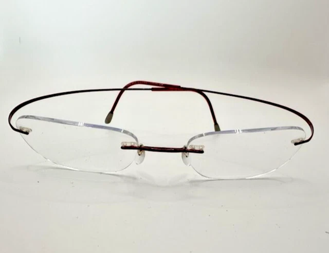 SILHOUETTE BURGUNDY TITANIUM Rimless Hingeless Eyeglasses Frames 7799 ...