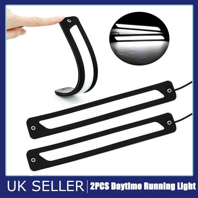 2X 12V LED Strip Drl Daytime Running Lights Fog Cob Car Lamp Day Driving Kits Uk £5.95 - PicClick UK