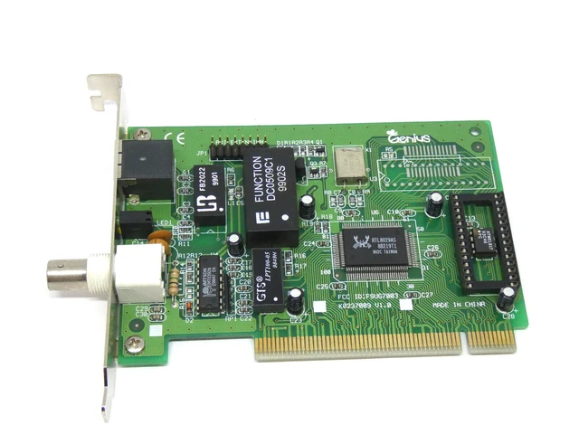 GENIUS RTL8029AS 10MBPS RJ45/BNC Ethernet - PCI Card $11.00 - PicClick