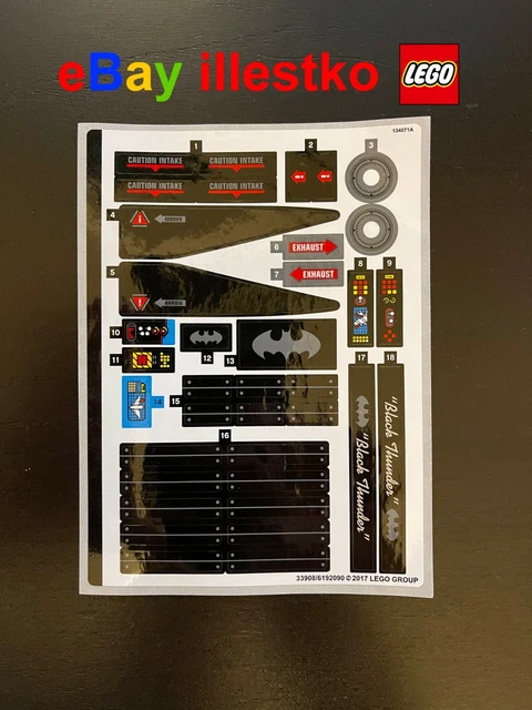 LEGO STICKER SHEET DC Batman Movie THE BATWING 70916 STICKER SHEET ONLY ...