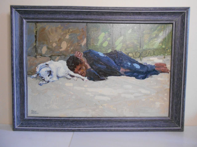 ANCIEN TABLEAU HUILE Sur Toile Signé Pablo Matania Peintre Argentin Né ...