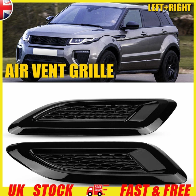 GLOSS BLACK DUMMY Hood Vent Slat Air Wing Trim For Range Rover EVOQUE ...