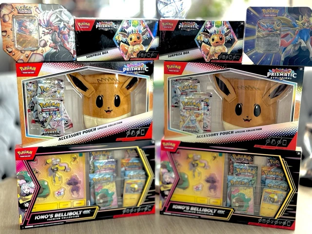 ** NEW POKÉMON Prismatic Evolutions Iono’s Belly Bolt Ex, Evee pouch ...