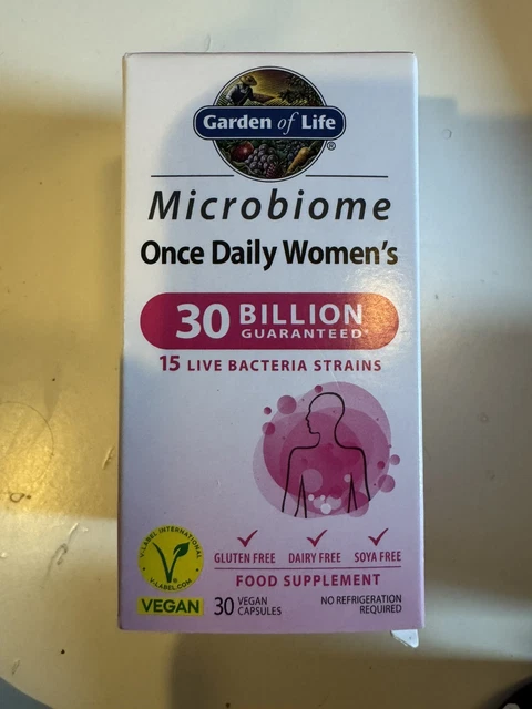 GARDEN OF LIFE Women's Microbiome 30 Vegan Capsules Once Daily 15 Live ...