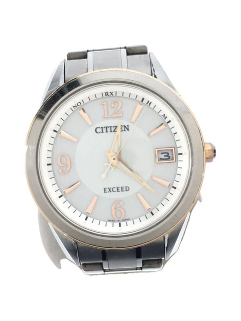 CITIZEN MEN'S WATCH Exceed Eco-Drive Solar Analog Stainless Steel White ...