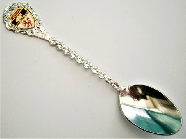 SD987) VINTAGE ENAMEL Devon crest souvenir collectors spoon £5.44 ...