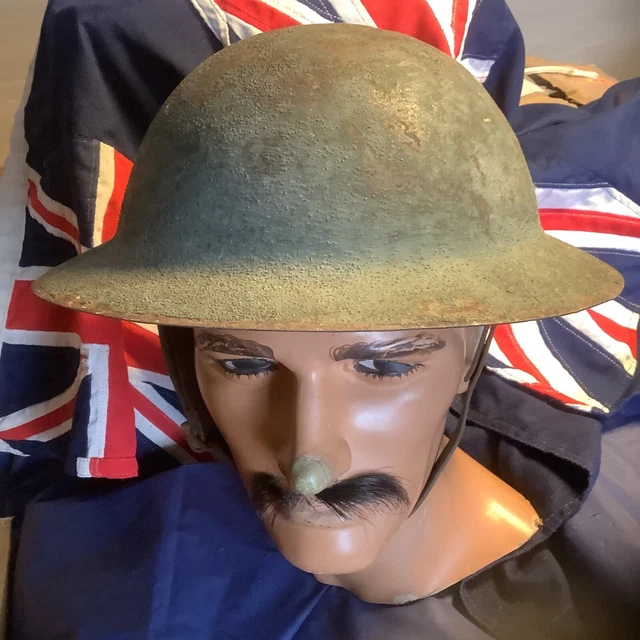 BRITISH MK* WW1 WW2 steel helmet with Somme camouflage finish BEF £124. ...